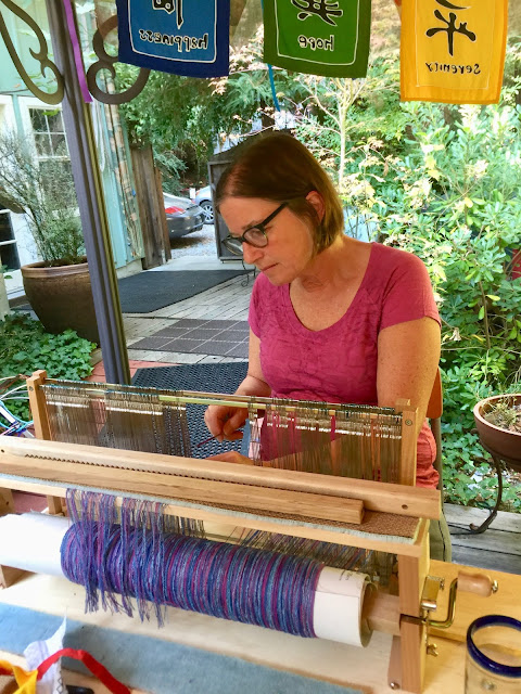 CENTERING WITH FIBER: Learning To warp and thread a Saori floor loom class