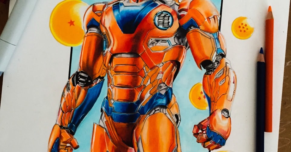 Café com Pipoca: Mashup do Iron Man customizado com as cores do Goku