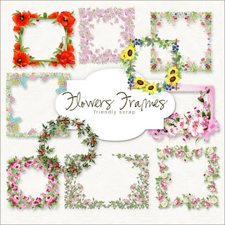 Fun Photo Editor: Scrap-kit - Spring Flowers Cluster Frames