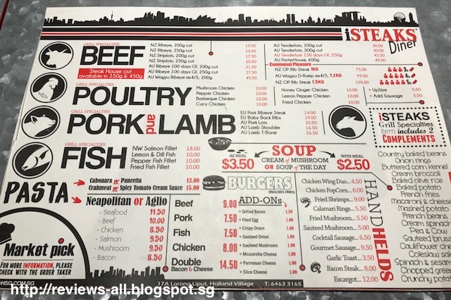 We'll Tell You - A&W Couple's Blog: iSteaks Diner at Holland Village