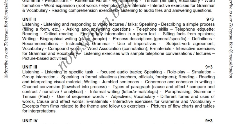 HS6151 Technical English – I- Syllabus-Semester I-CSE-BE-Anna ...