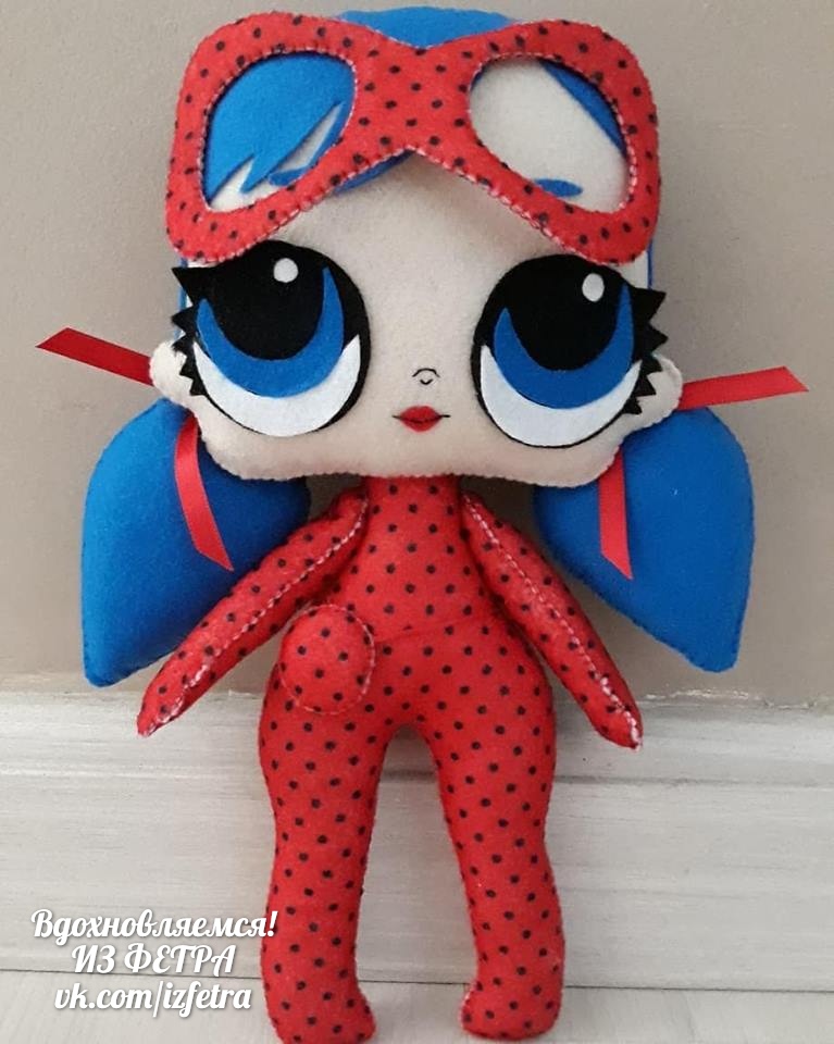 Boneca lol Ladybug em feltro com molde - Ver e Fazer