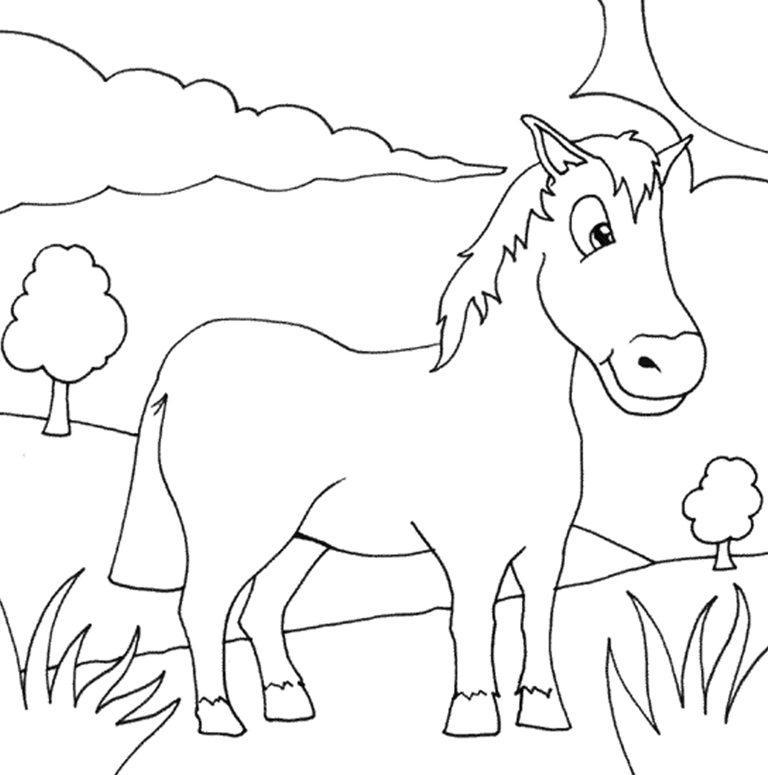 Mewarnai Gambar Binatang Sketch Coloring Page