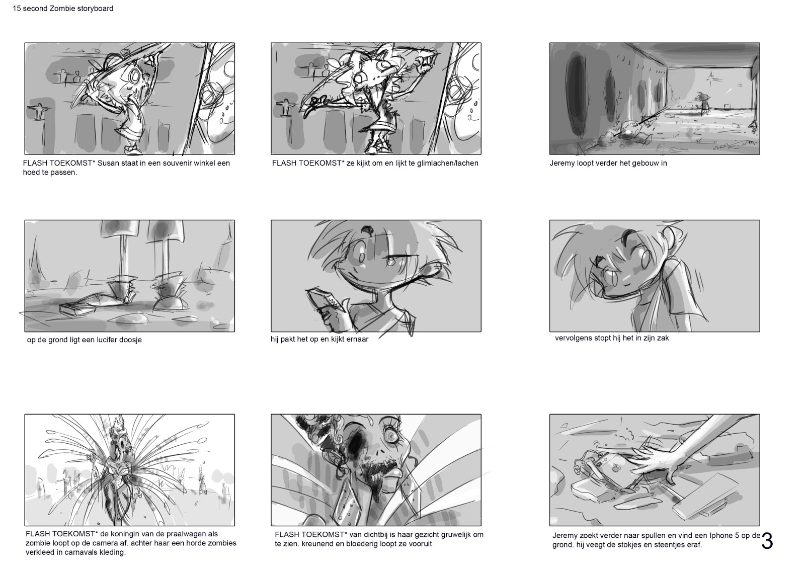 15 Second Zombie: Storyboard V1