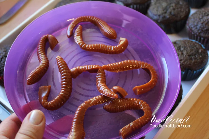 Earthworm Cupcakes! Harry Potter Week!