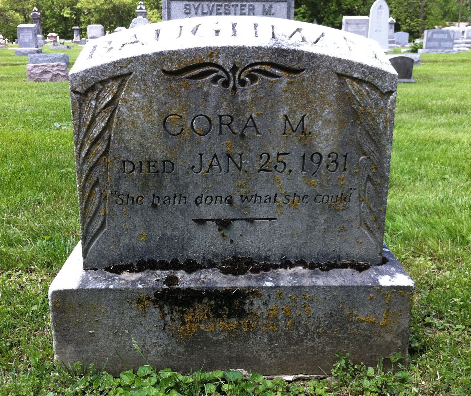 Gravestoned: Epitaph: She hath done what she could