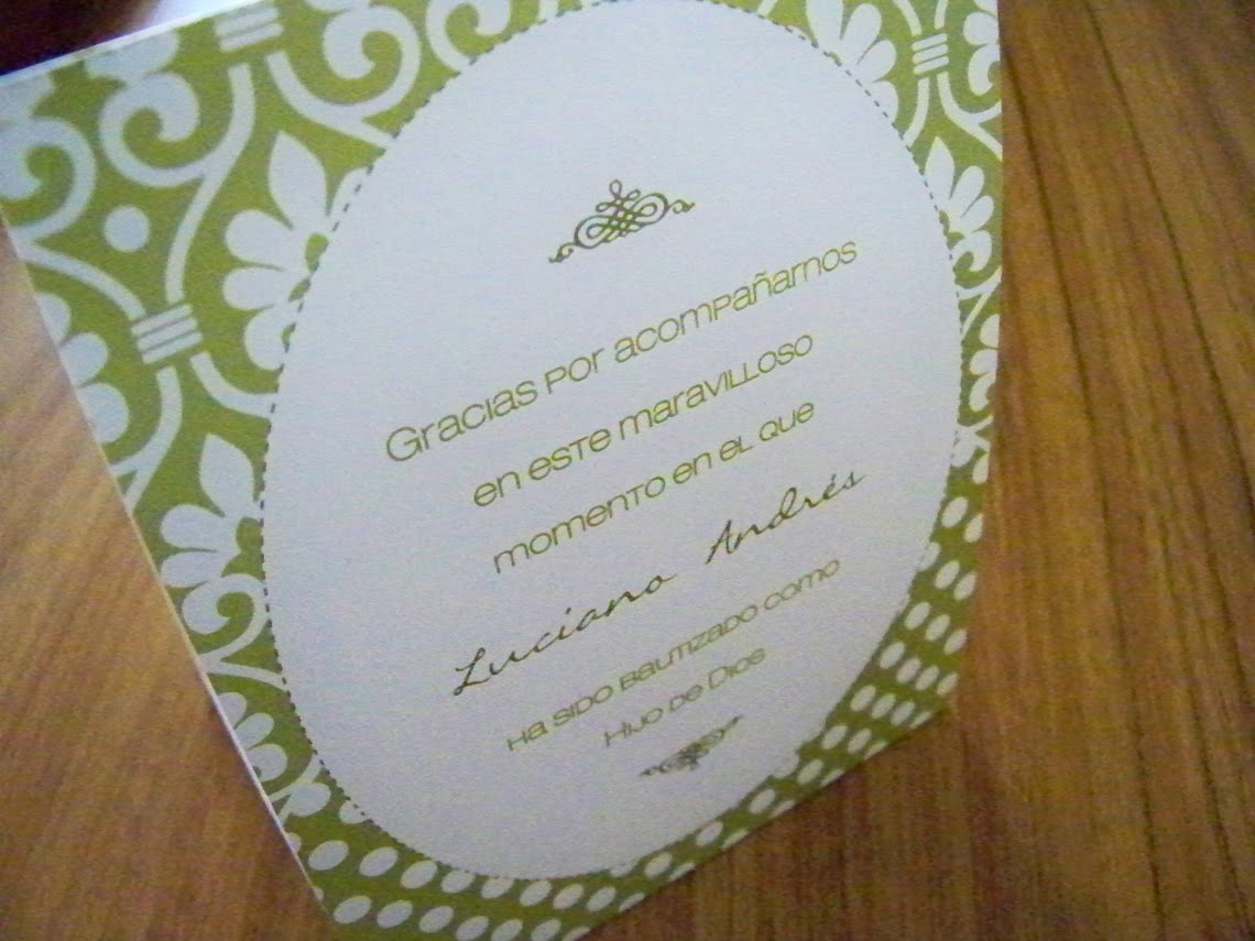 moimoi diseño: Hablador (menú) para Bautizo