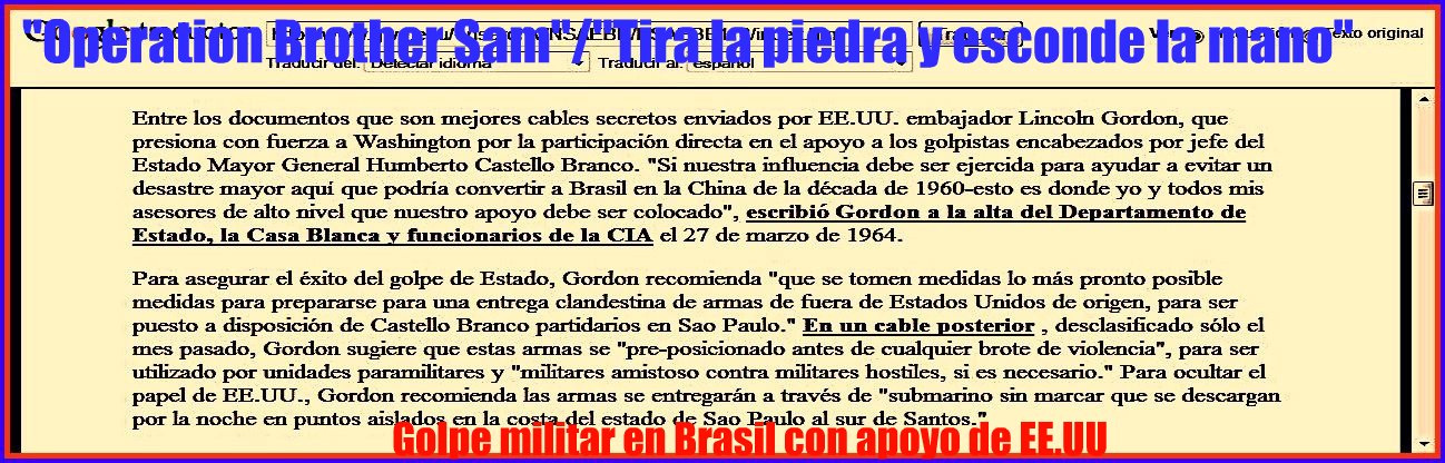 ALTA ENTROPÍA: "OPERACIÓN HERMANO SAM"/"OPERAÇÃO IRMÃO SAM"/"OPERATION ...