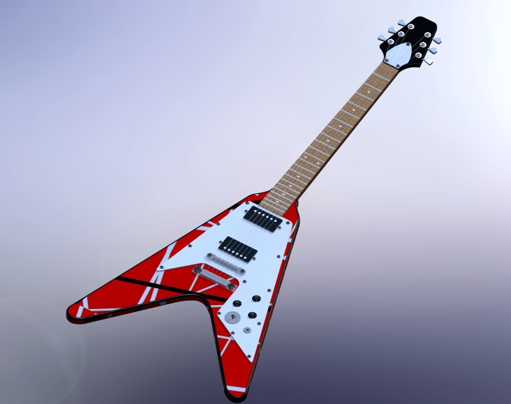 Dibujos Solid Works: Guitarra G.Flying V