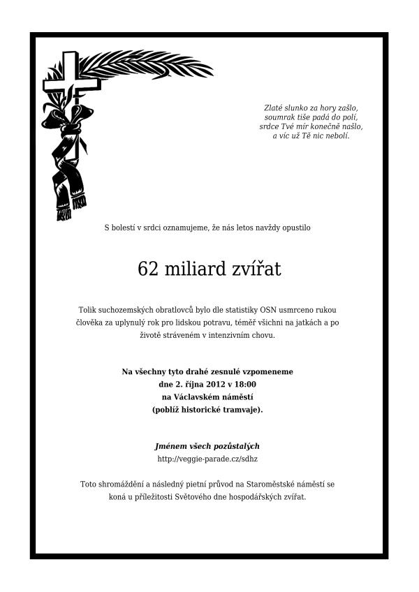 Zvířetník z.s.: Pochod ke Světovému dni hospodářských zvířat
