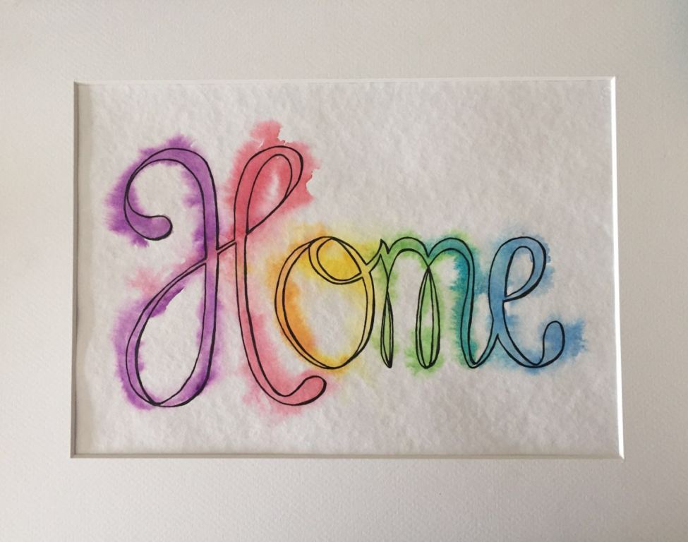 Bunt ums Eck: "Home"-Lettering