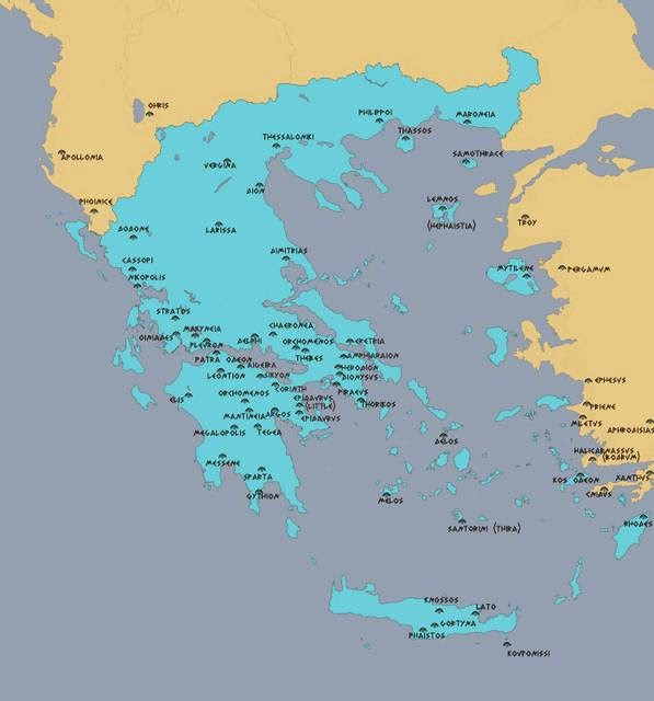 Ancient Greek Theatre: Map of the Locations of Ancient Greek Theatres ...