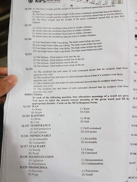 KIPS Full Length MCAT papers for Entry Test 2016 - Ratta.pk