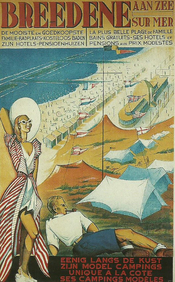 Bredene vroeger en nu: Oude affiche
