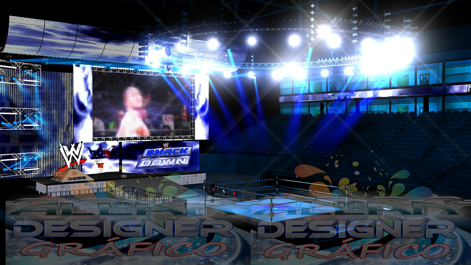 Arena 3D wwe smack down ~ Allan design gráfico