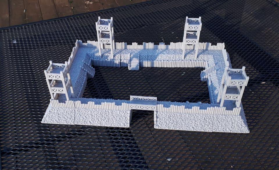 10mm Wargaming: Progress on 10mm Roman Fort from Printable Terrain