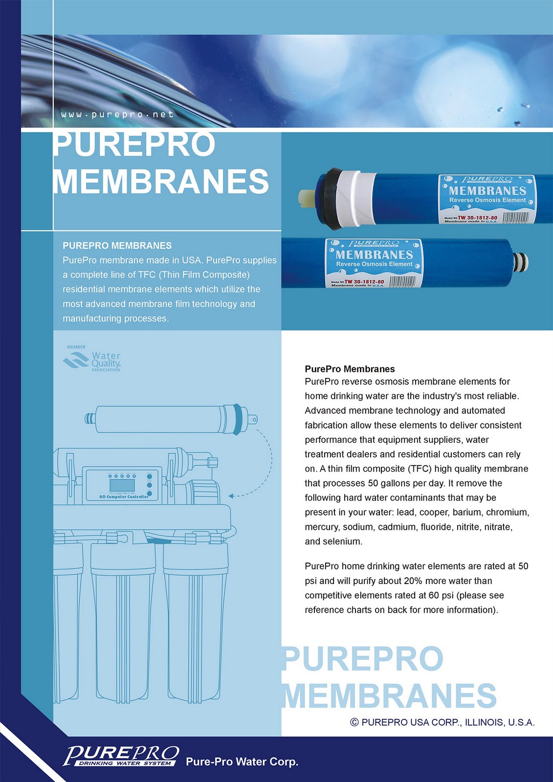 PurePro® USA Royal RO Filter System: PurePro® Membranes