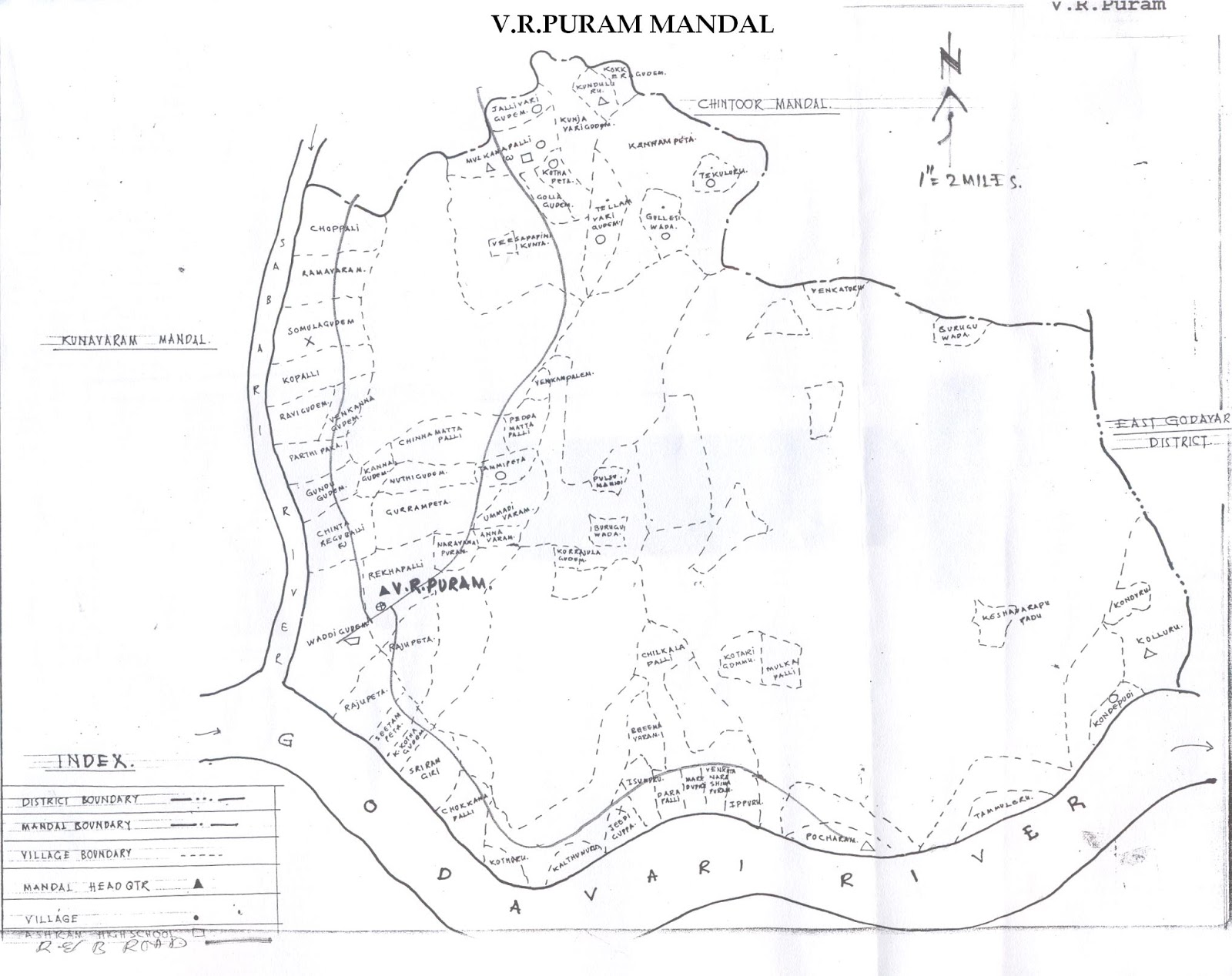 Sub-Collector's Office, Bhadrachalam: V.R.Puram Mandal Map