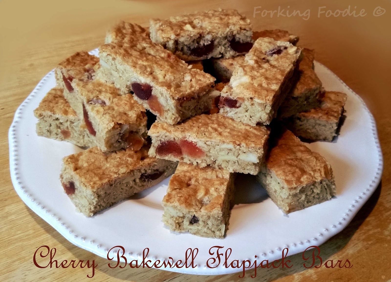 Forking Foodie: Cherry Bakewell Flapjack Bars - Gluten Free