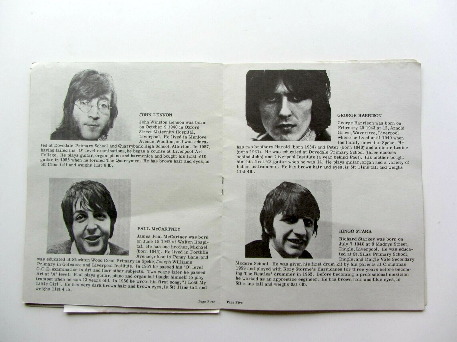 Beatles' press handout by Tony Barrow: "A Chronological History of ...