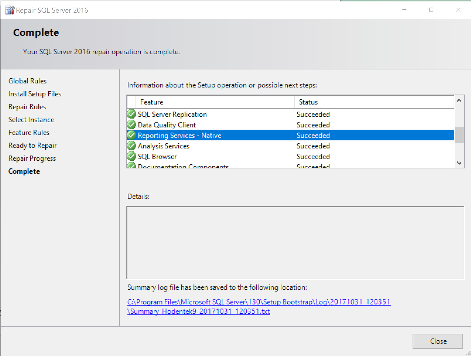 Hodentekmsss Sql Server 2016 Sp1 Repair Does Not Fix Reporting Services Problem