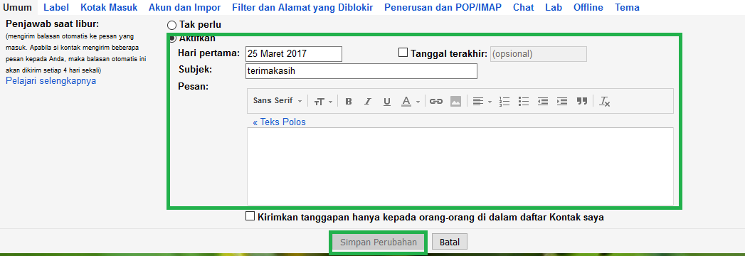 Tutorial setting automatic reply di email - CARA MEMBUAT WEBSITE