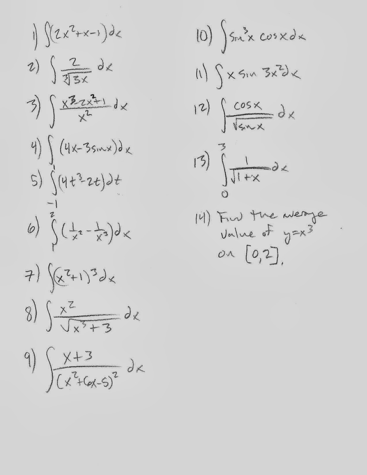 Mr. Suominen's Math Homepage: Honors Calculus 3/24/14