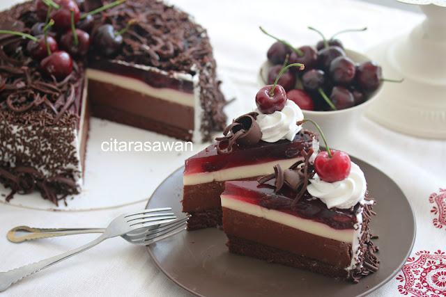 Puding Kek Blackforest / Blackforest Pudding Cake ~ Resepi Terbaik