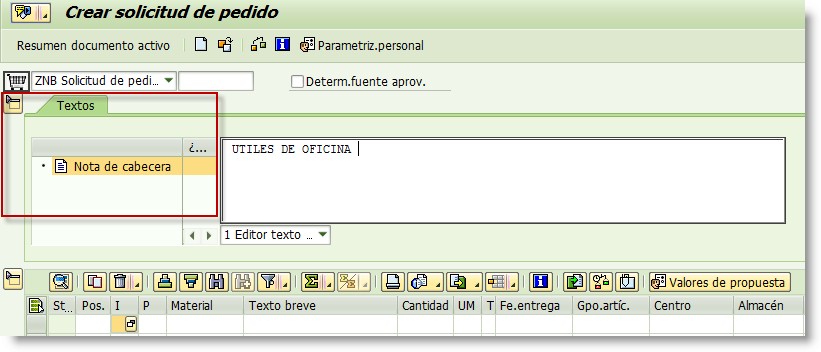 Creación de SOLPED Para Abastecimiento