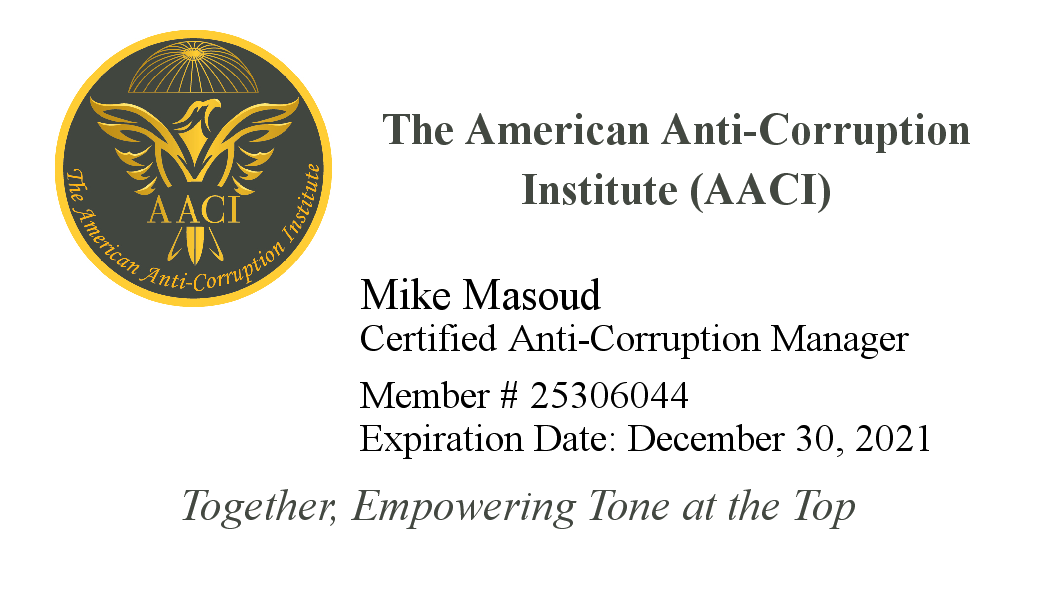 THE AMERICAN ANTI-CORRUPTION INSTITUTE (AACI)
