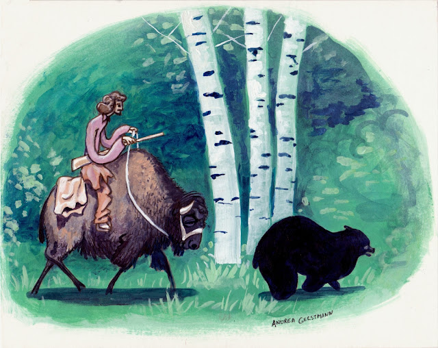 Andrea Gerstmann Art: Guy on a Buffalo