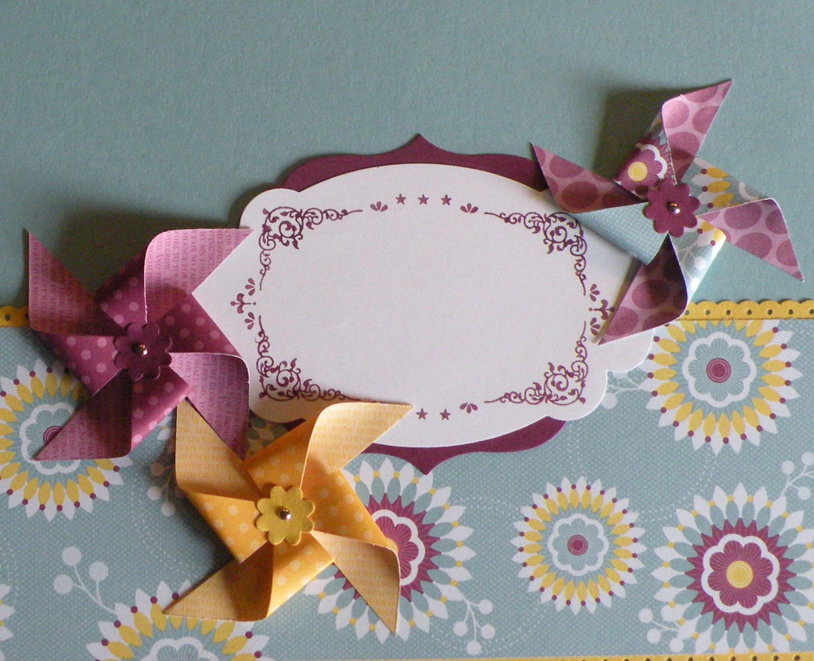 Carolyn's Paper Fantasies: Stampin Up Pinwheels Scrapbook Page