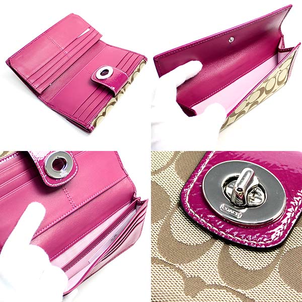 Teamo ♥ Coach: COACH Turnlock Signature Long Wallet