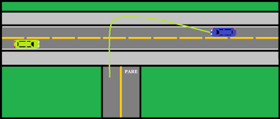 Conversão à esquerda em rodovias. | Eu estou dirigindo.