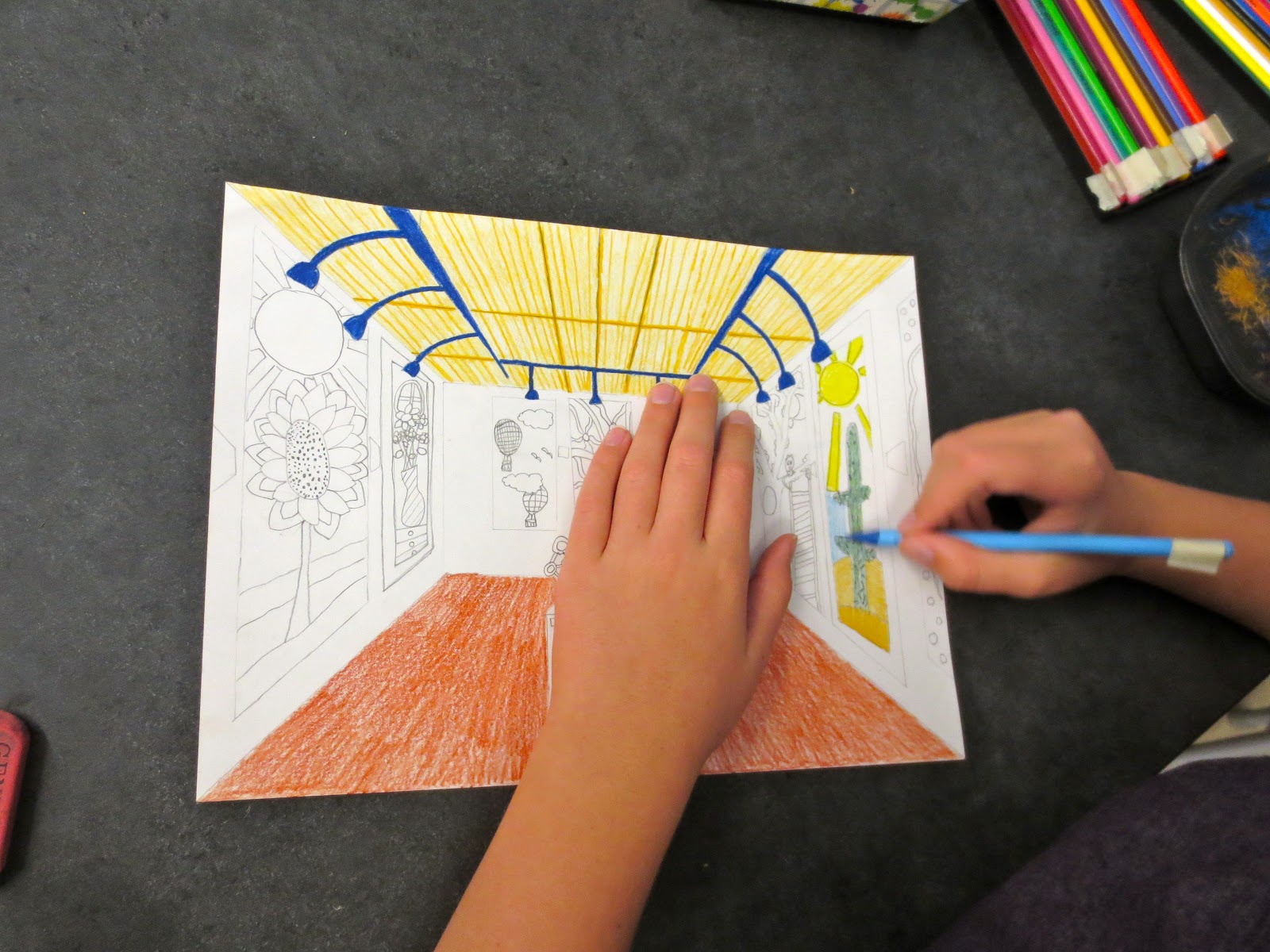 Zilker Elementary Art Class: 5th Grade Perspective Drawings