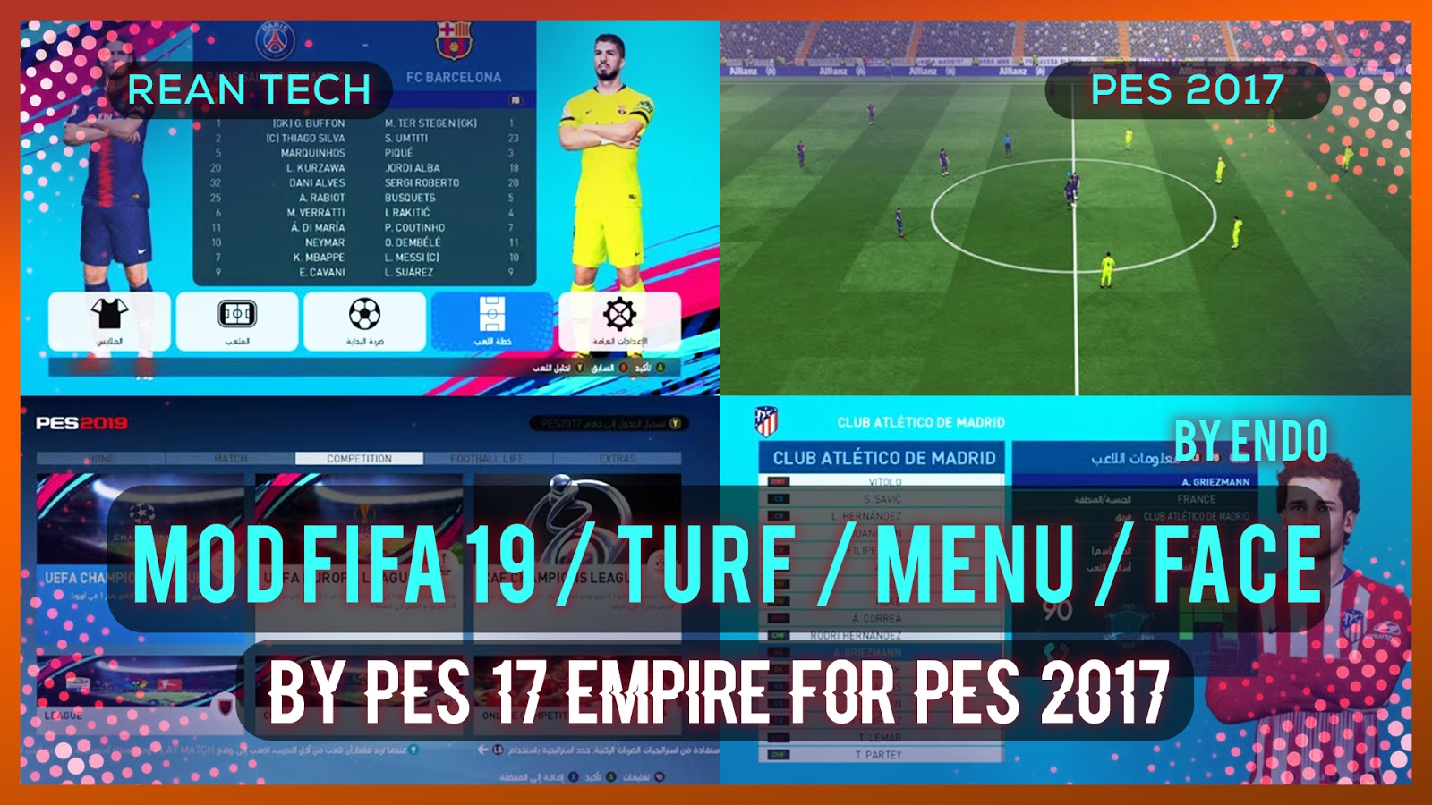 PES 2017 Mod FIFA 19 / Turf / Menu / New Face by PES 17 Empire