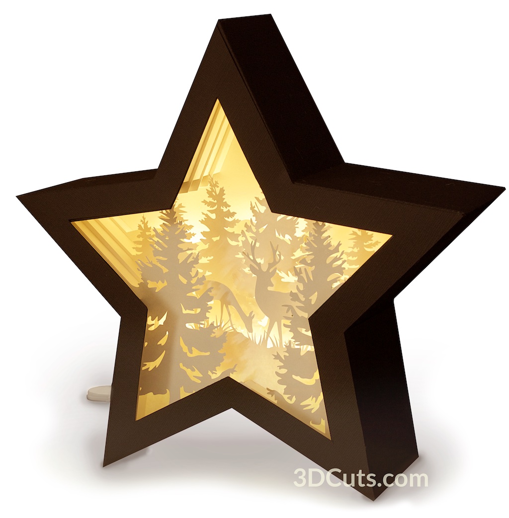 Ashbee Design: Star Shadow Box - Deer in Forest