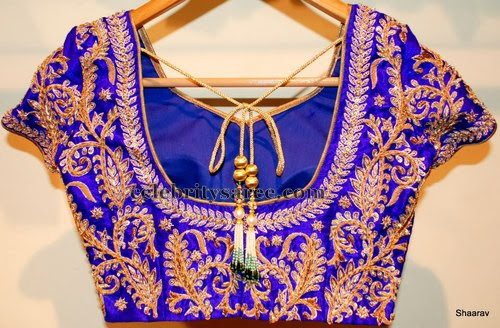 Chain Floral Work Blouses in Purple - Saree Blouse Patterns