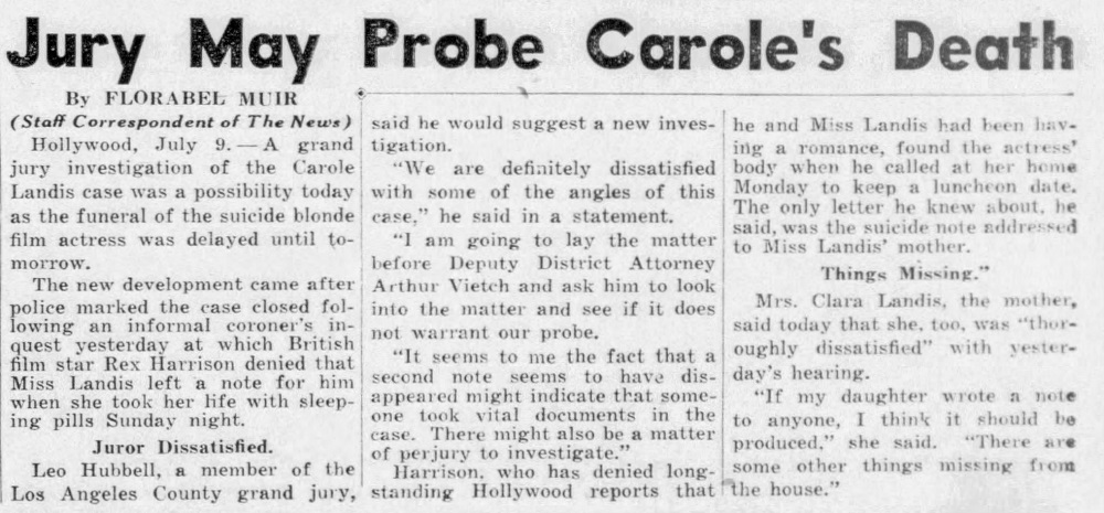 The Suicide Inquest & Rex Harrison