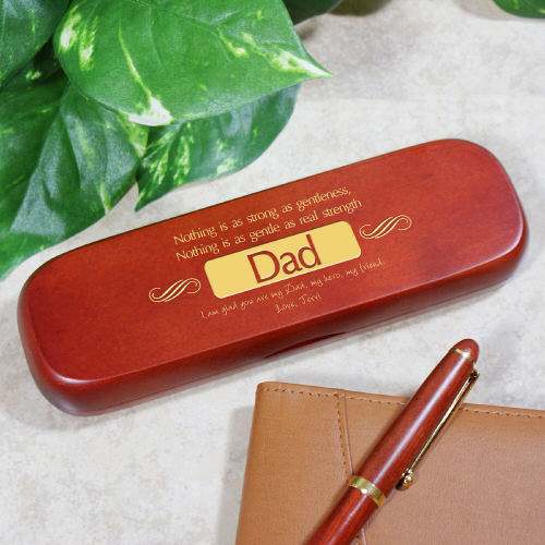 Personalized Gifts: Engraved Rosewood Ballpoint Pen Set for Dads