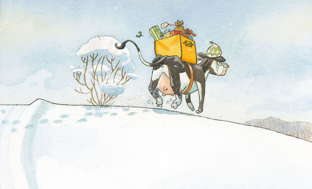 Illustration Alexander Steffensmeier: Lieselotte stapft durch Europa