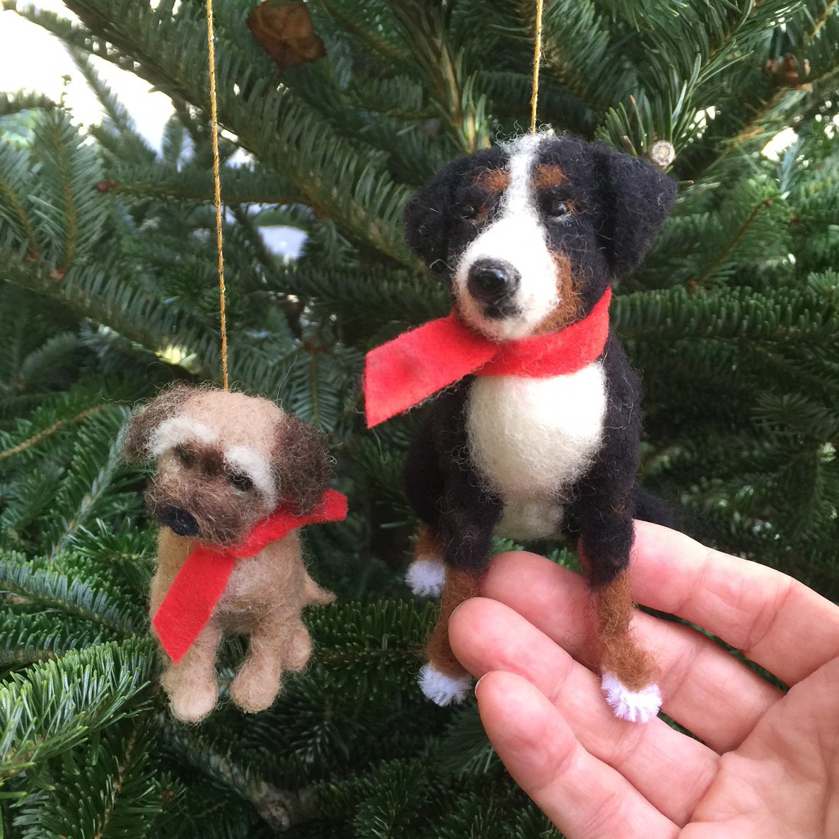 FACCI DESIGNS: Custom Needle Felted Dog Ornaments