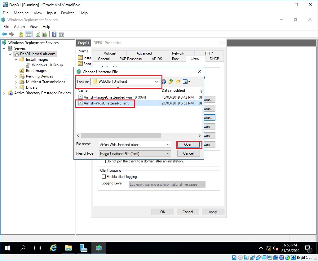JamesPCSchool: WDS Chapter 7 - Start Unattended Deployment