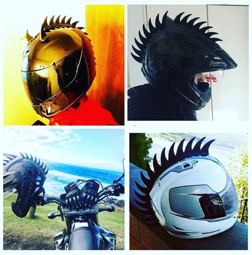 Motorcycle Helmets: Motorcycle Helmet Saw Blade Warhawk Mohawk