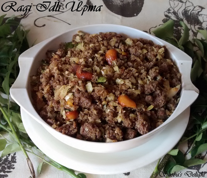 Shoba's Delight: Ragi Idly Upma( Finger Millet Savoury Cake Upma)