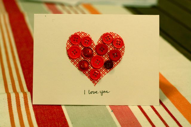 Wedding Thrift.: Quickie Button Valentine's Day Card