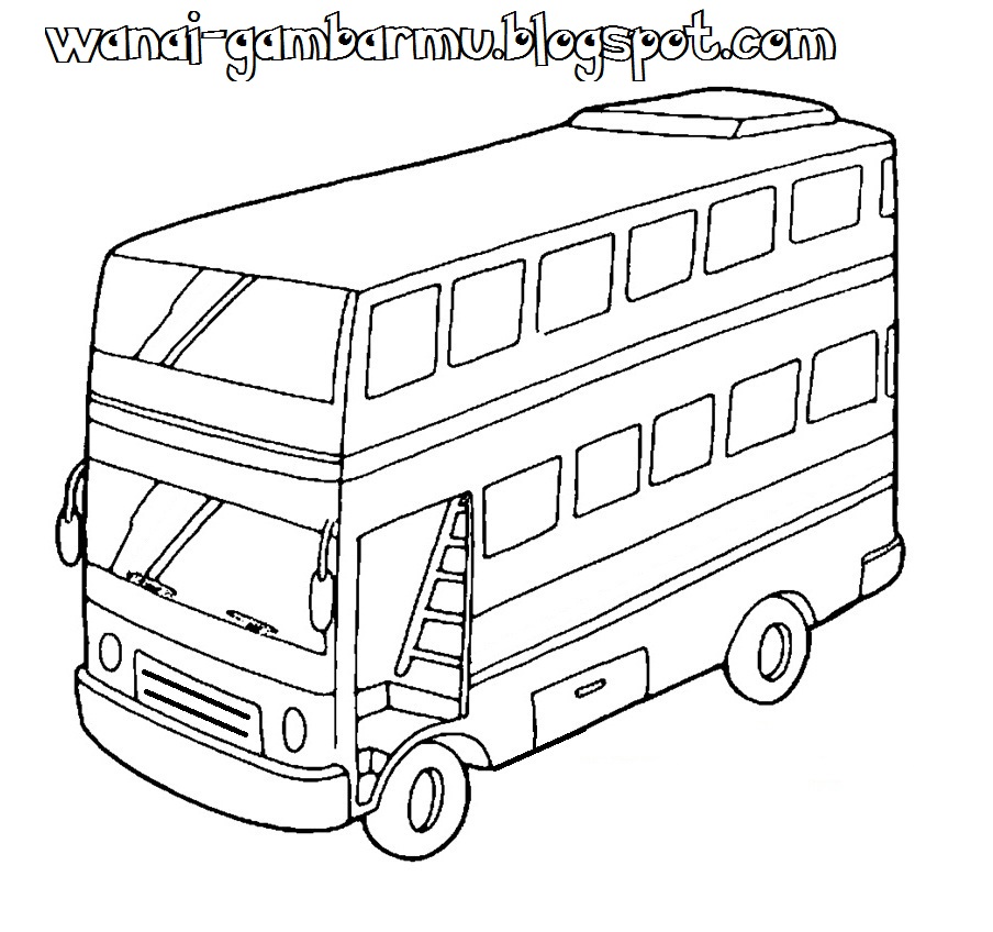Mewarnai Gambar Bus - Mewarnai Gambar