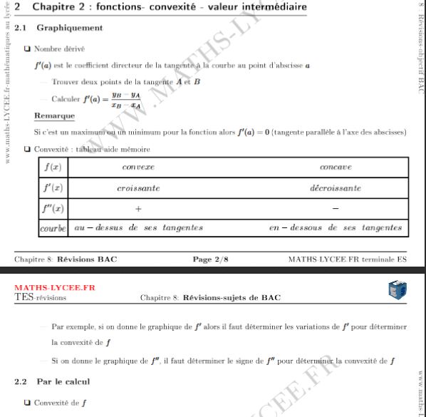 Mémo bac ES maths: questions types et rédaction