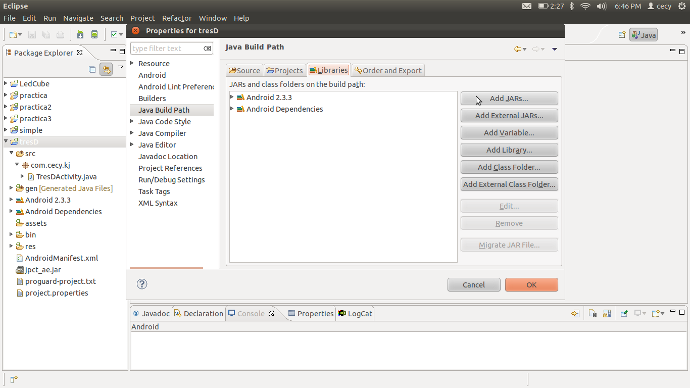 Cecilia Urbina: OpenGL y jPCT-AE