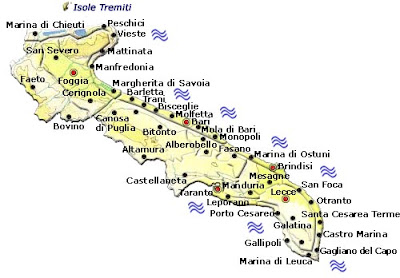 Puglia Map Geography Regions | Italy Map Geographic Region Province City